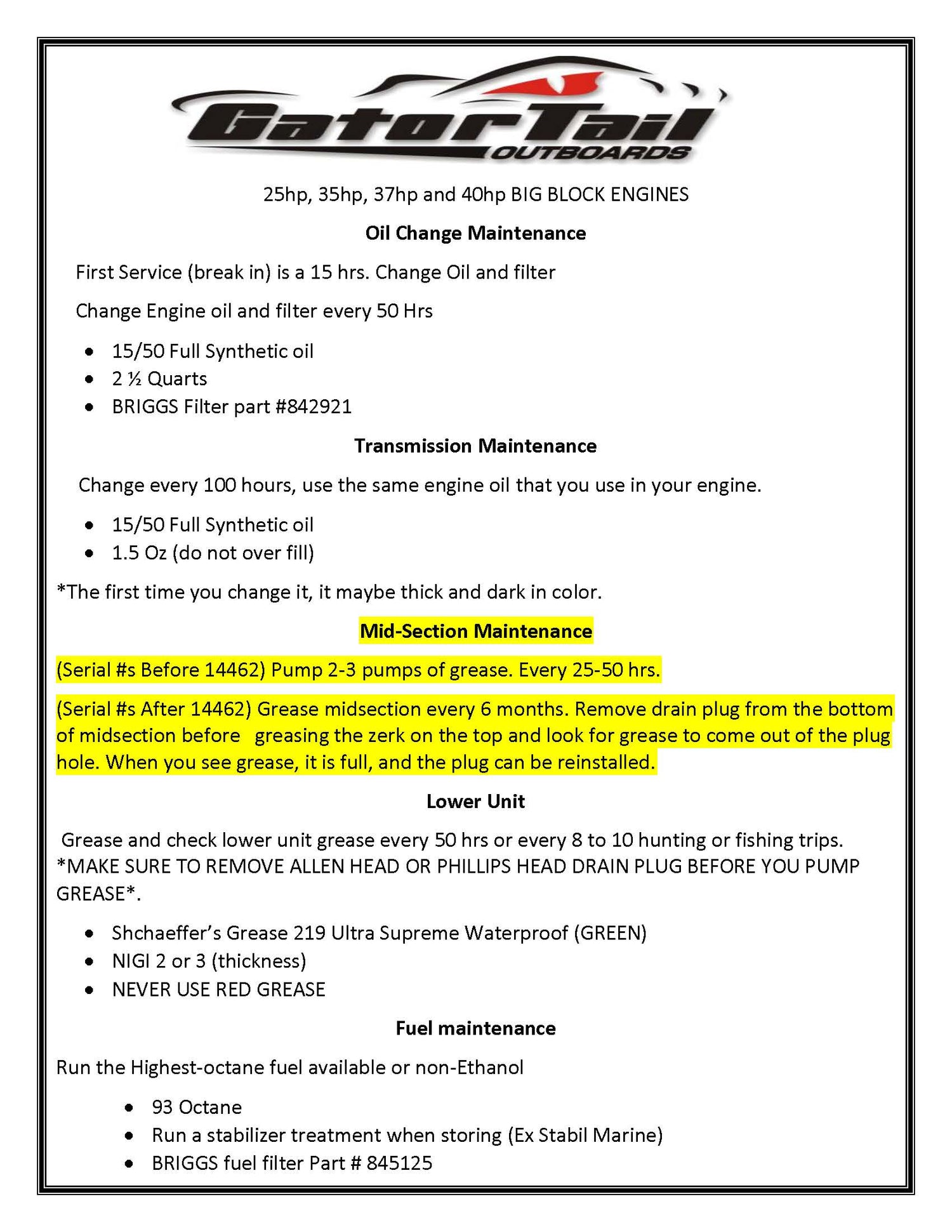 Maintenance Kit – Gatortail